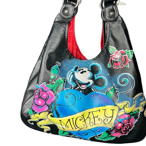 Disney | Bags | Mickey Mouse Black Leather Tote Bag | Poshmark